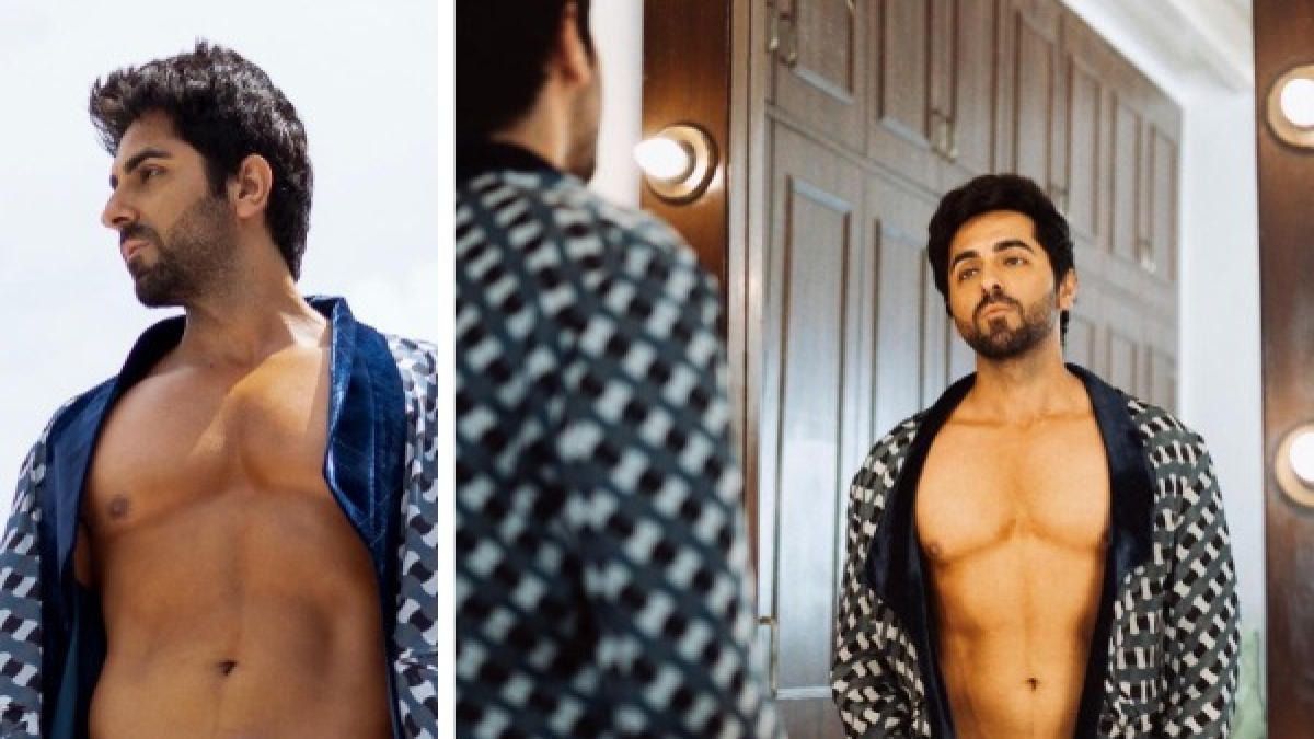 Ayushmann Khurrana shares photos in shirtless look from sets says i love doing this in night ...