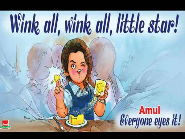 Priya Prakash Varrier's wink gets Amul stamp - Hindi Filmibeat
