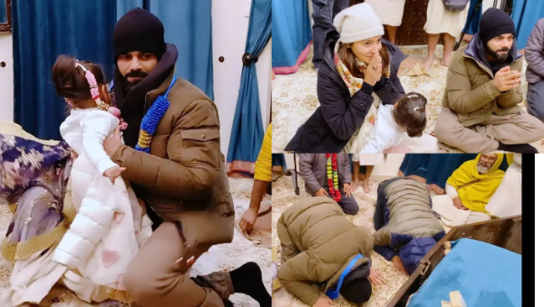 Virat Kohli Anushka Sharma with vamika at vrindavan temple virat ...