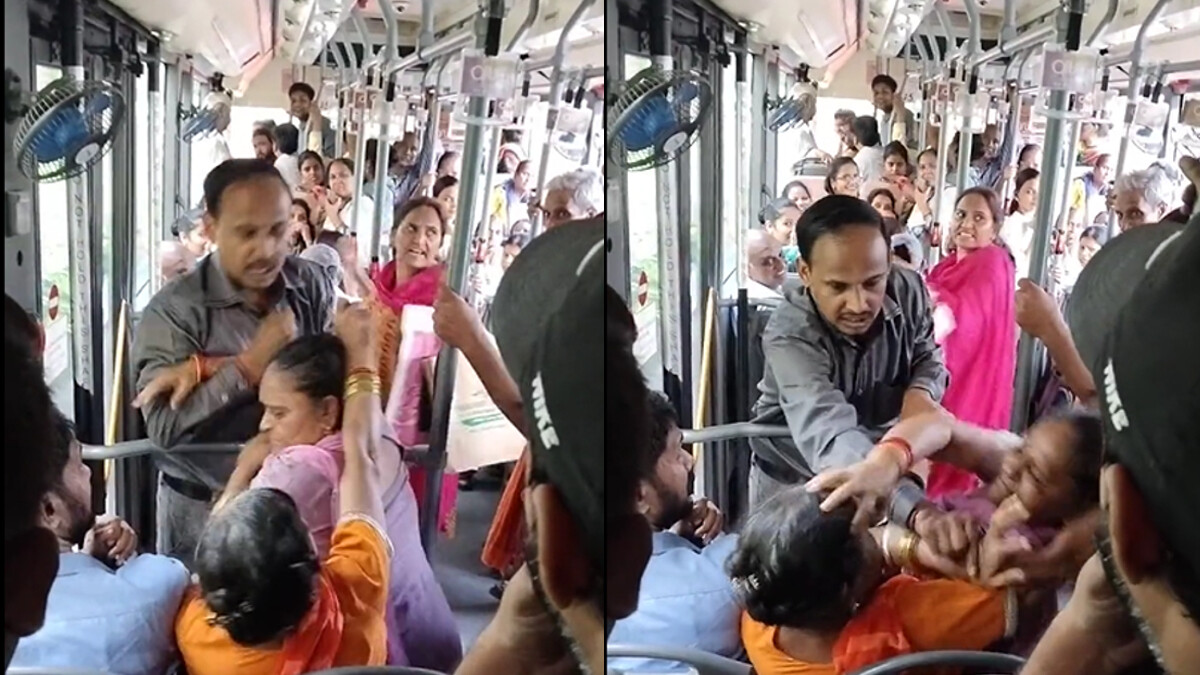 delhi bus fight viral video after delhi metro ugly fight between two ...