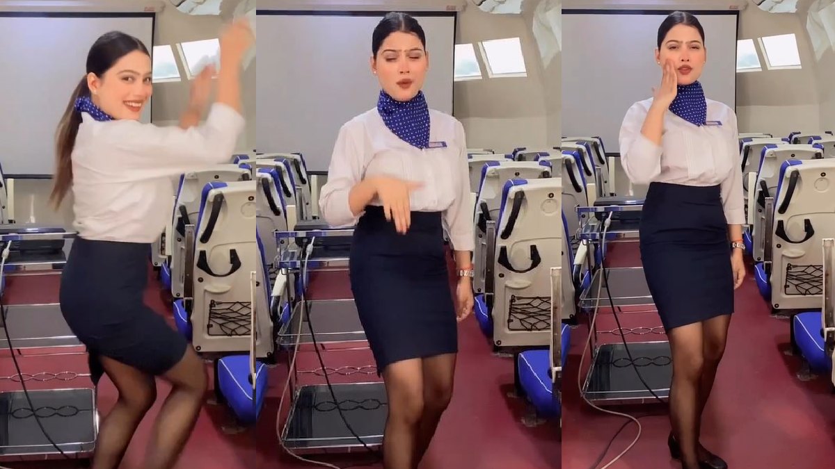 भोजपुरी गाने पर एयर होस्टेस ने किया ऐसा डांस Air hostess did a ...