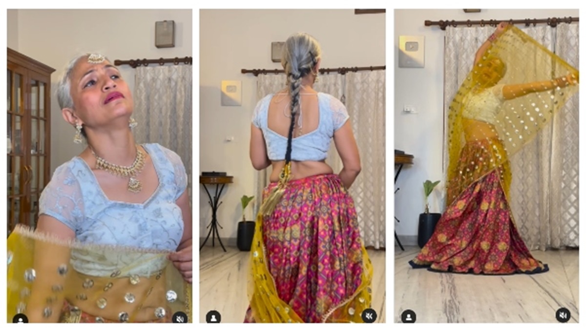 old lady recreate heeramandi aditi rao hydari aka bibbojaan Gaja Gamini ...