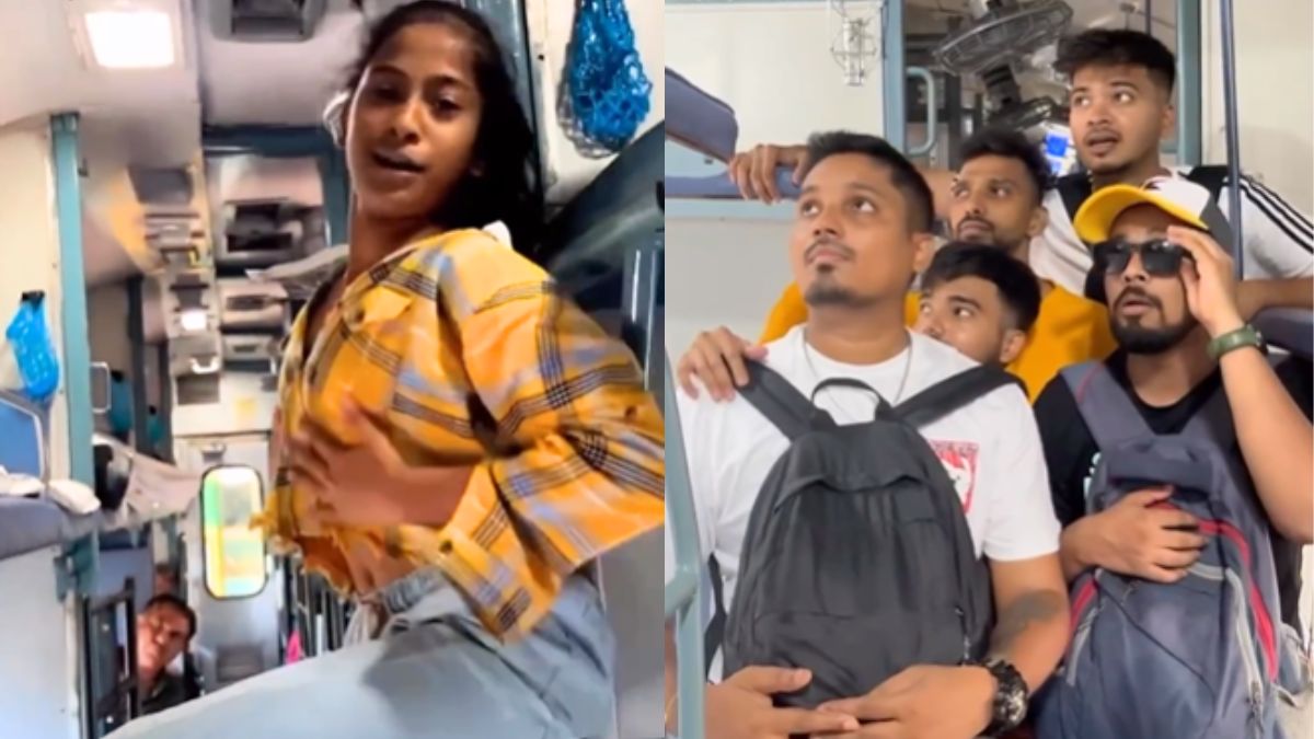 girls gang dance on train berth, seeing dance pessenger shocked, video ...
