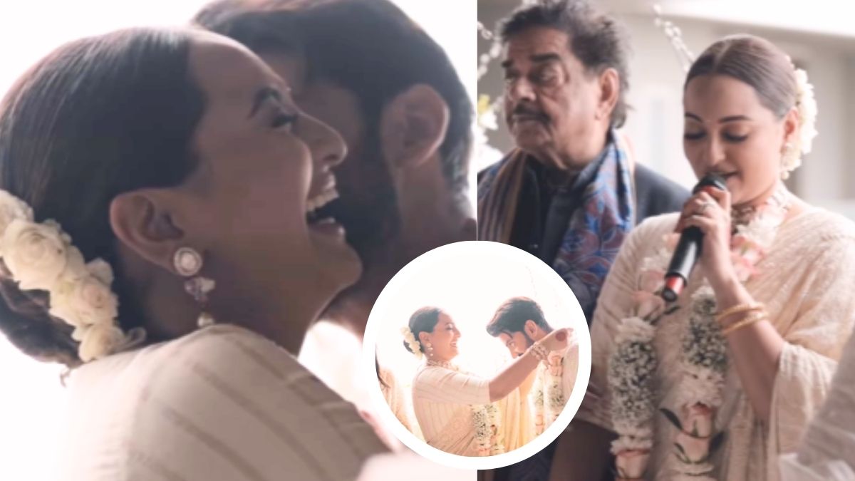 Sonakshi Sinha wedding video viral she kissed Zaheer iqbal after sign paper, shatrughan Sinha ...